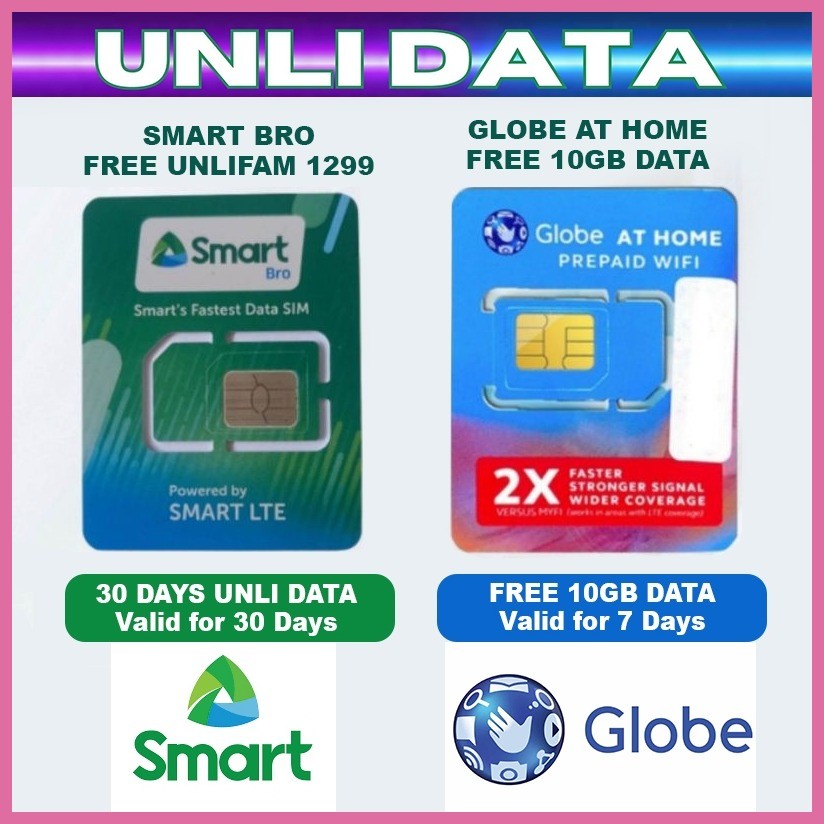 ⚽ ﹊ ☎ PLDT/Smart and Globe At Home Prepaid Wifi Simcard with 30 Days UNLI DATA ( Fast Delivery ...