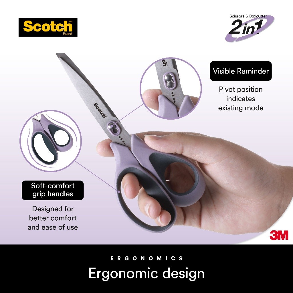 3M Scotch Unboxing Scissors, Stainless Steel Boxcutter, 1pc/pack, 7in ...