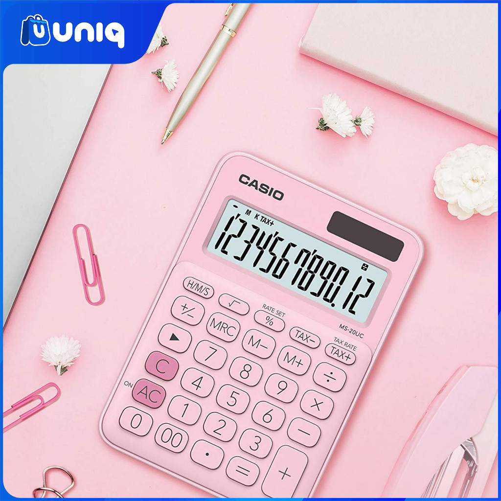 Casio MS-20UC-PK Mini Desk Type Calculator (Pink) | Shopee Philippines