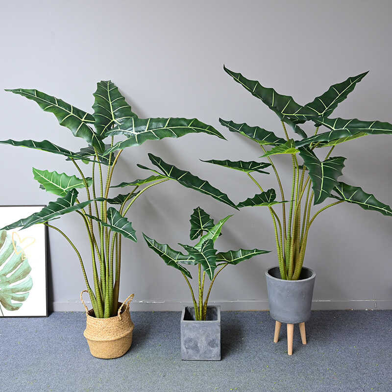 Caladium Artificial Salian Nordic Style Home Mall Window Decoration Large Indoor Plant Floor ...