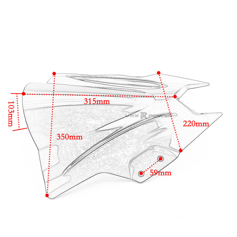 Windshield Windscreen For KAWASAKI NINJA 500 Motorcycle Heightened Wind ...