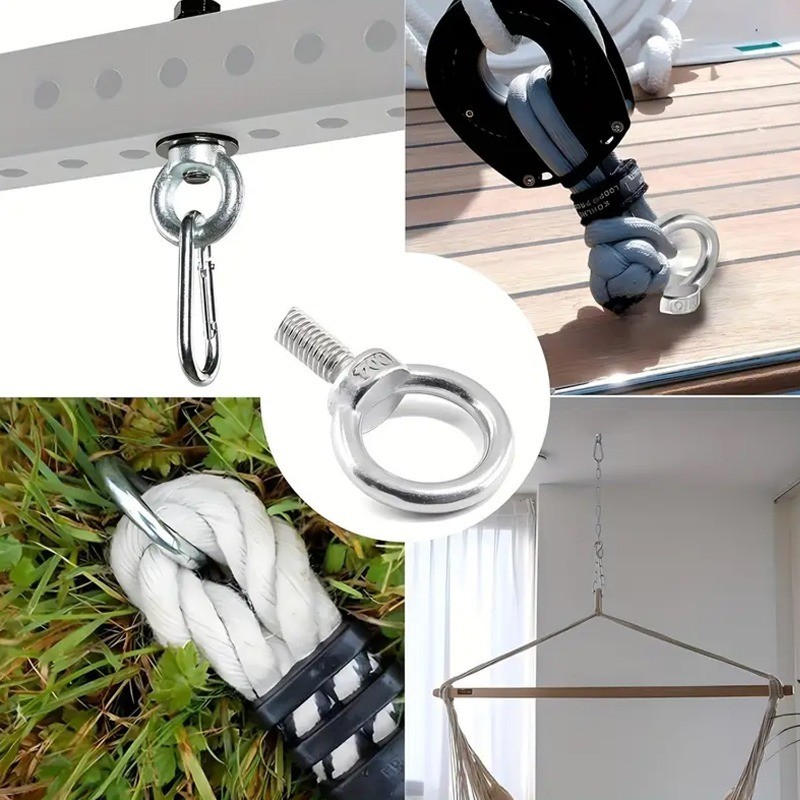 304 Stainless Steel Lifting Eye Bolts for Wire Rope M4 M5 M6 M8 ...