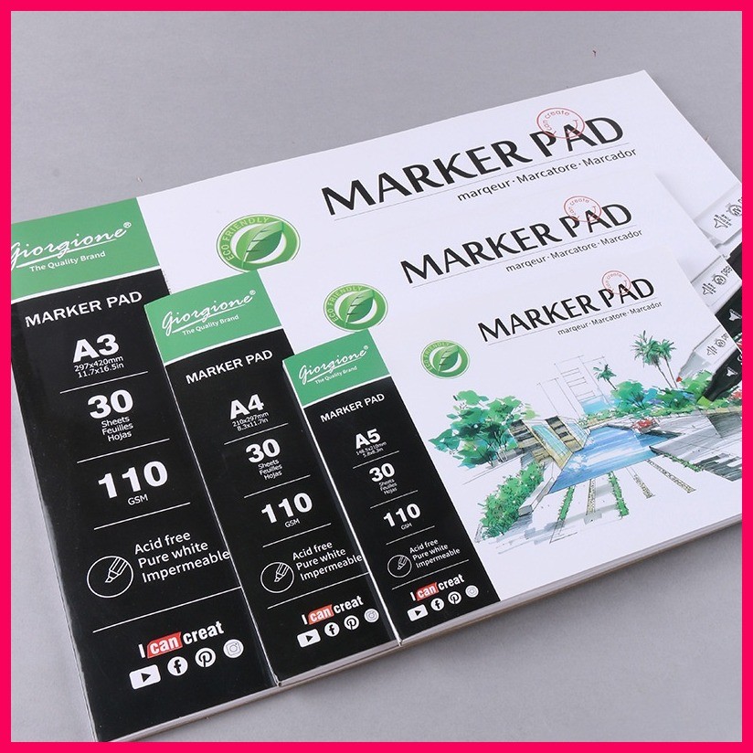 marker pad 30 Sheet A3/A4/A5 Professional Marker Paper Sketch pad ...