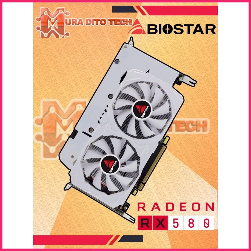 BRANDNEW BIOSTAR RX 580 8GB GPU -GDDR5 - WHITE EDITION | Shopee Philippines