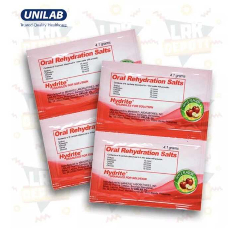 Hydrite Oral Rehydration Salts (4 Sachets) Apple Flavor - Electrolyte ...