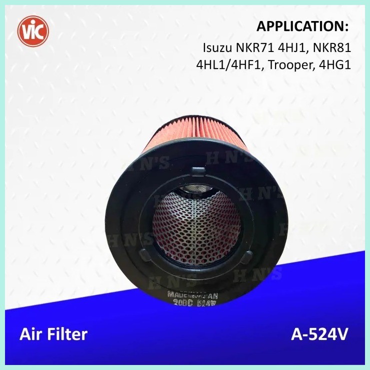 Vic Air Filter A-524V for for Isuzu NKR71 4HJ1, NKR81 4HL1/4HF1 ...