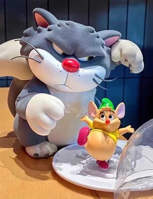 Ang Anime Aristocats Lucifer Cat Cartoon Figure 15Cm Flocking Statue ...