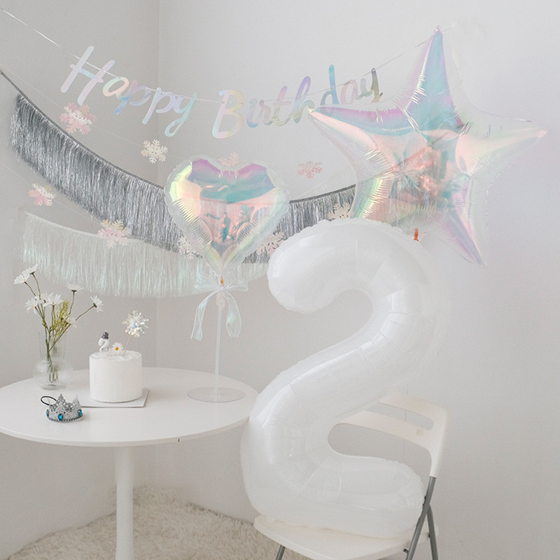 Dazzling Love Balloons Laser Pentagram Aluminium Film Balloon Birthday ...
