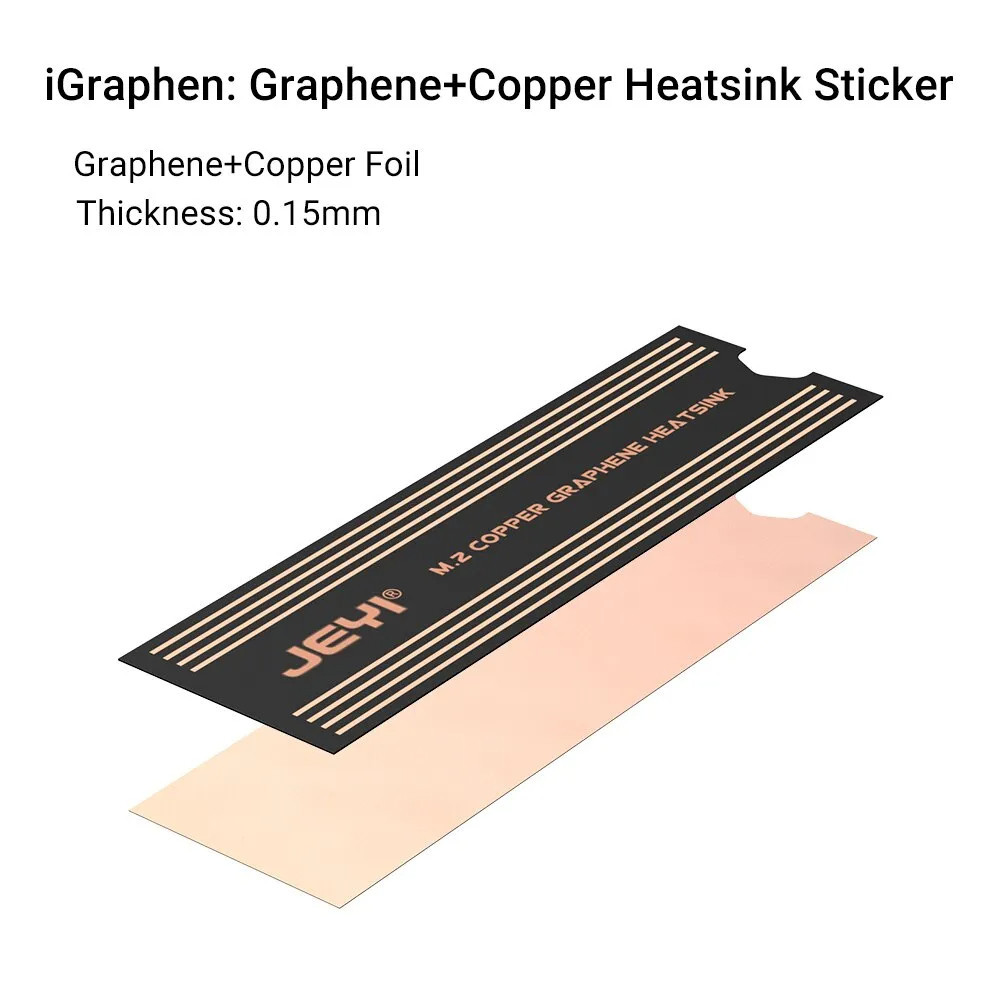 JEYI Graphene M.2 SSD Heat Sink, Antioxidant 2pcs Dual-Layer Graphene ...
