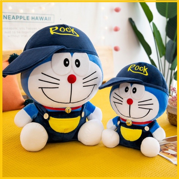 Ready in stock, cute Doraemon doll, plush toy, hooded blue fat man ...