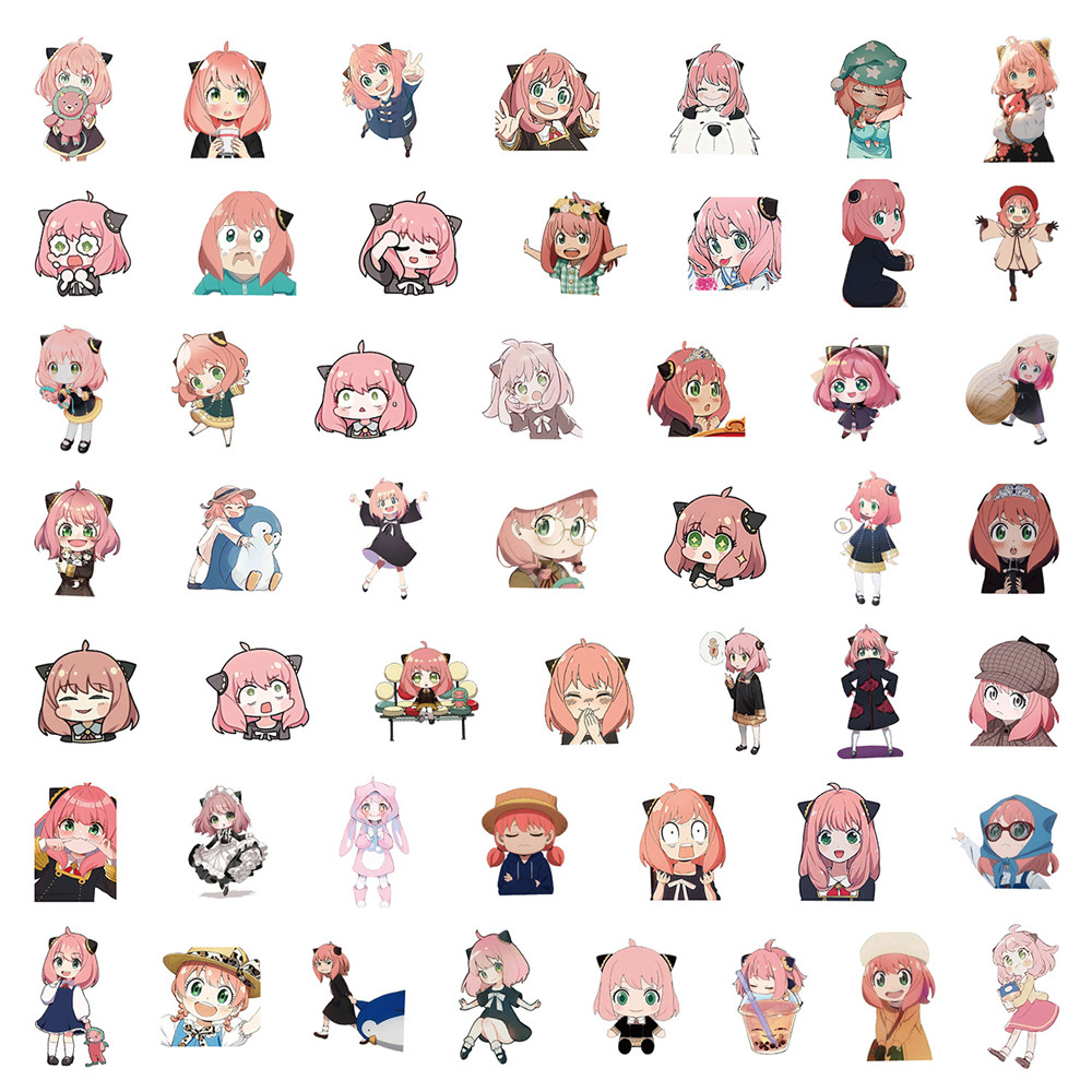 MUYA 50pcs Anya Forger Stickers Anime SPY×FAMILY Sticker Waterproof ...