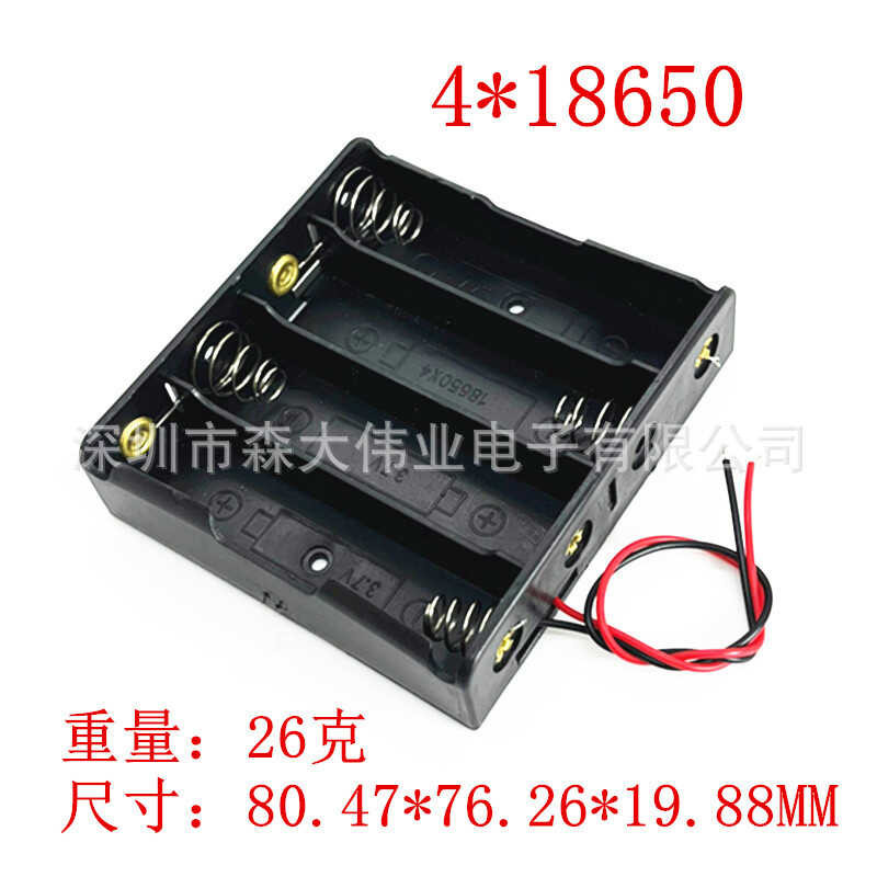 Battery 18650 Box, 4 18650 Battery Holders In Series, 18650 Battery Box ...