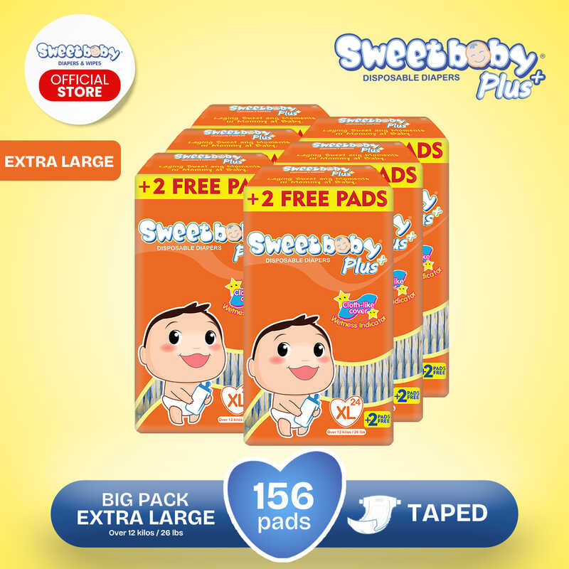 SWEETBABY PLUS BIG PACK TAPED XL 24+2 X 6 PAC - DISPOSABLE DIAPER ...