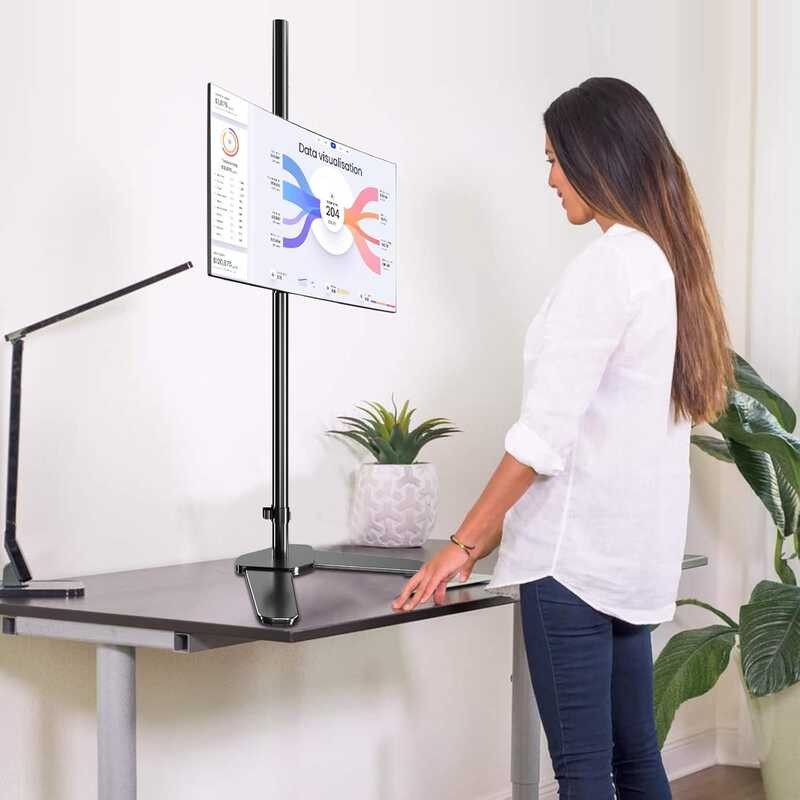 Long 47 Extra inch Pole Black Mount Stand, Screen VESA Computer Desk ...
