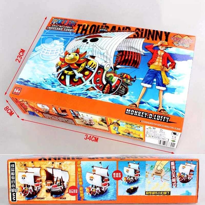 4 Anime One Piece Marine Pirate Boat Thousand Sunny Figurines Manga ...