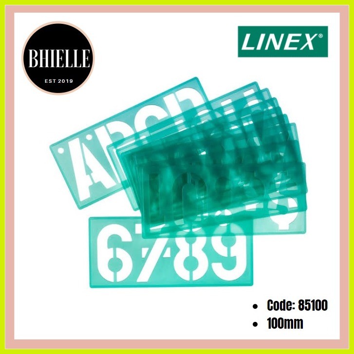 ⭐ Linex 85100 Lettering Stencil 100mm, 10pcs in Set (Upper Case Letters ...