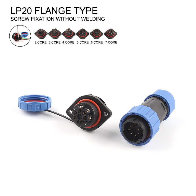 Lp/Sp20 Ip68 Flange TYPE Waterproof Male Female Connectors Cable 2-7 ...