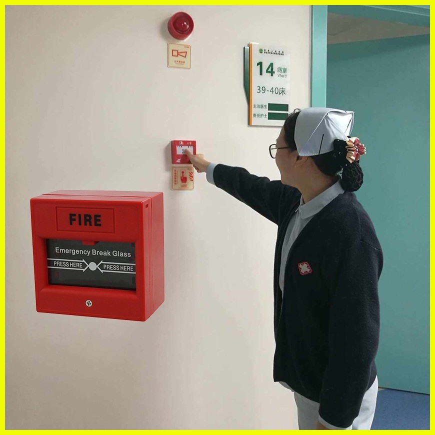 1pcs Brand New Fire Alarm Bell and Switch Break Glass Manual Safety ...