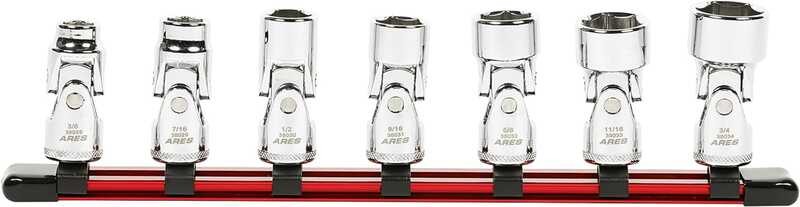 39016 7-inch ARES SAE universal flexible socket set with 6-point socket ...