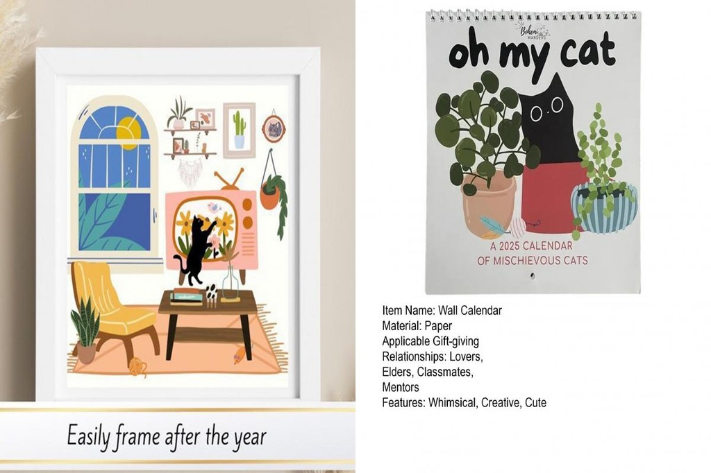 BABY Cute Cat Calendar High-quality Calendar 2025 Cute Cat Wall ...