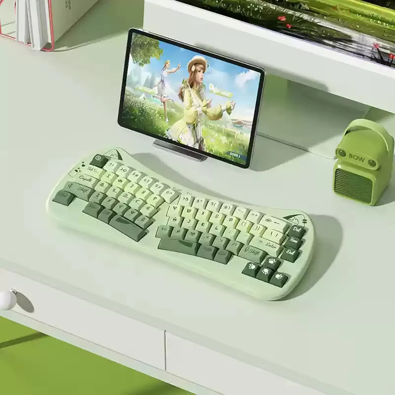BOW Bluetooth Wireless Keyboard Ergonomic Split Keyboard Dual Mode Cute ...
