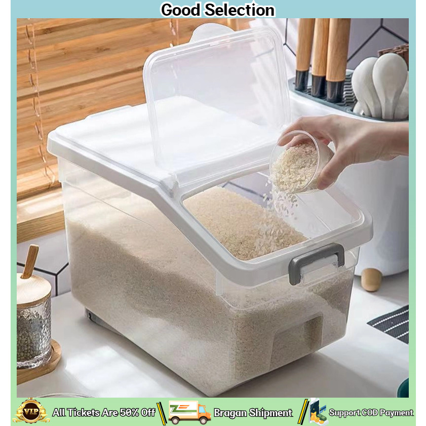 Large 25/15/10kg PP Rice Bucket Rice Storage Container airtight ...