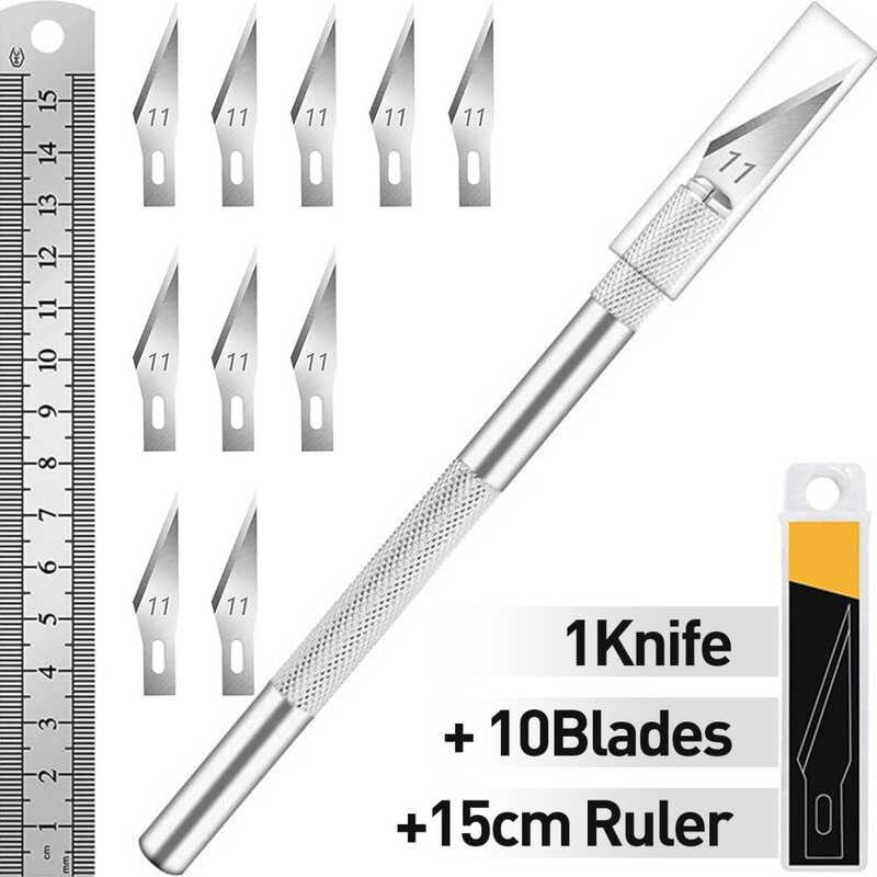 1 Pcs Craft Knife Hobby Exacto With 11 Stainless Steel Blade Kit, 1Pcs ...