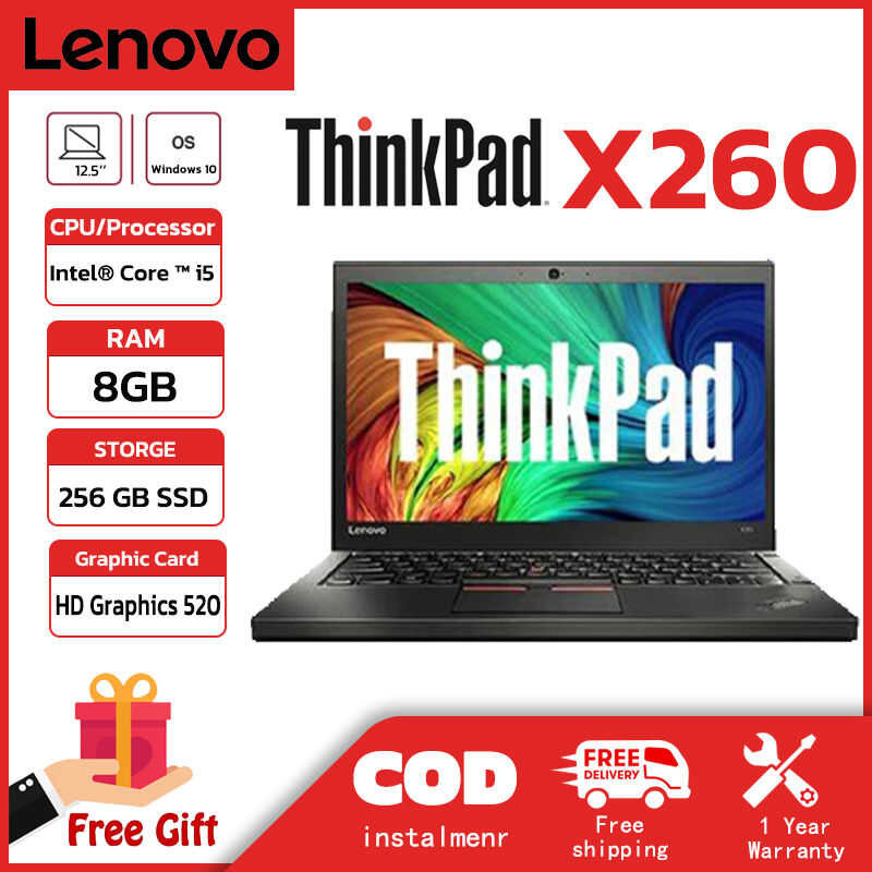 Lenovo Thinkpad X260 Laptop Intel Core I5 8Gb RAM 256Gb SSD Built In ...