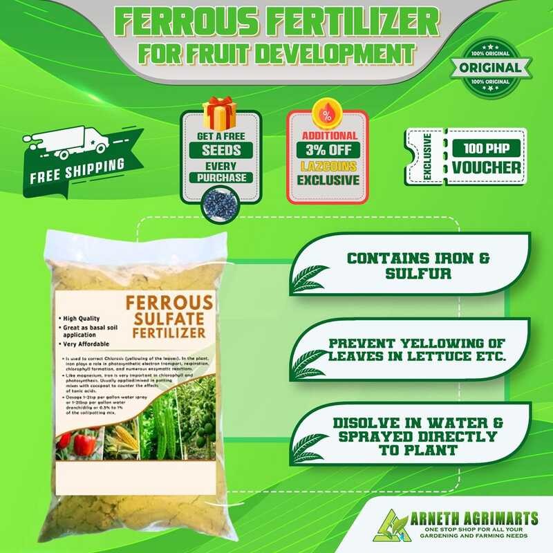 FERROUS SULFATE FERTILIZER Iron For Lettuce Hydroponics Potted Plants ...