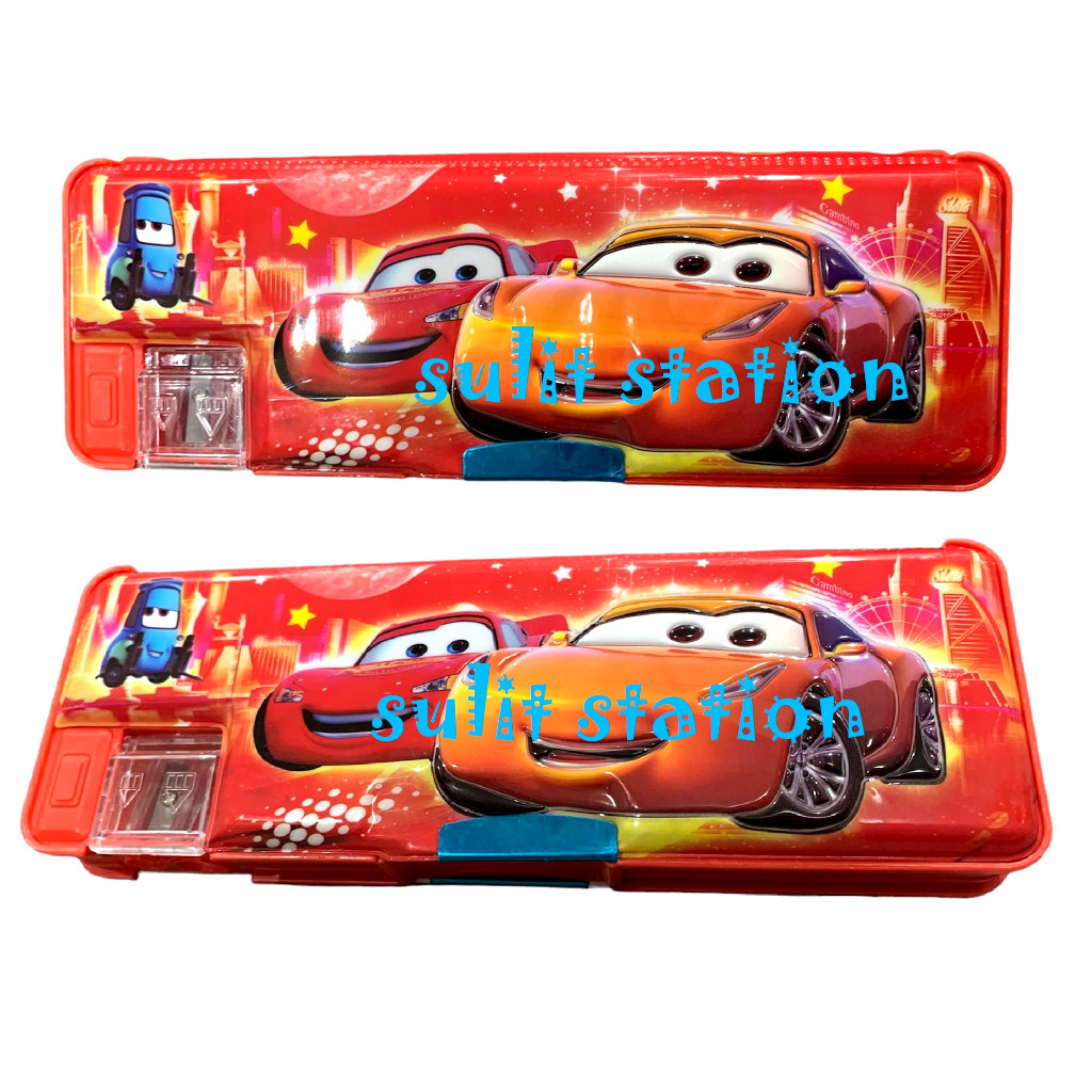 PIXAR CARS LIGHTNING McQUEEN CAR CHARACTER SCHOOL DOUBLE SIDED OPENING ...