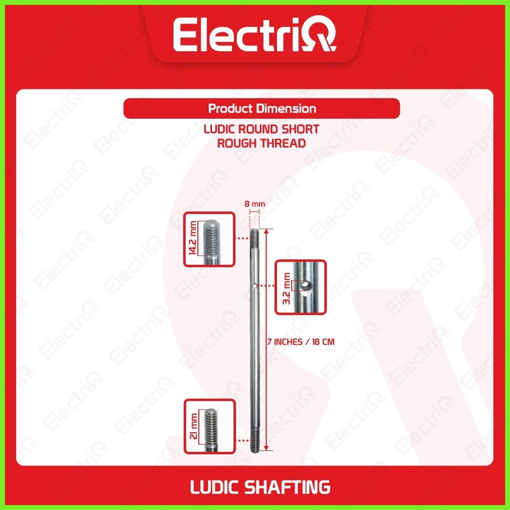 Electriq Ludic Electric Fan Shafting Rough Thread (full Moon type ...