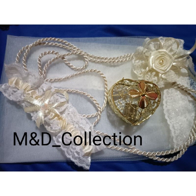 Wedding Accessories 4in1 set ( cord,garter,Secondary veil,Aras ...