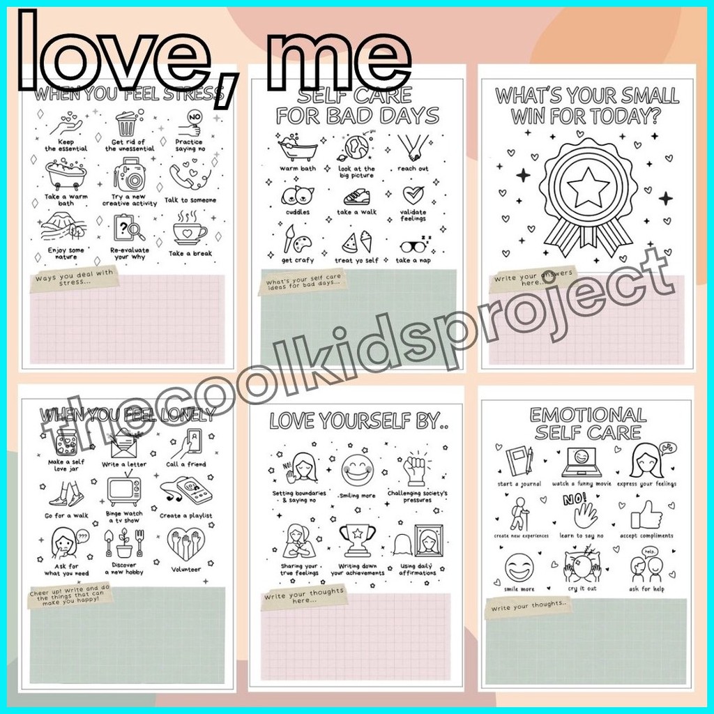 Love, Me/ Self love Coloring book, Adult Coloring book | Shopee Philippines