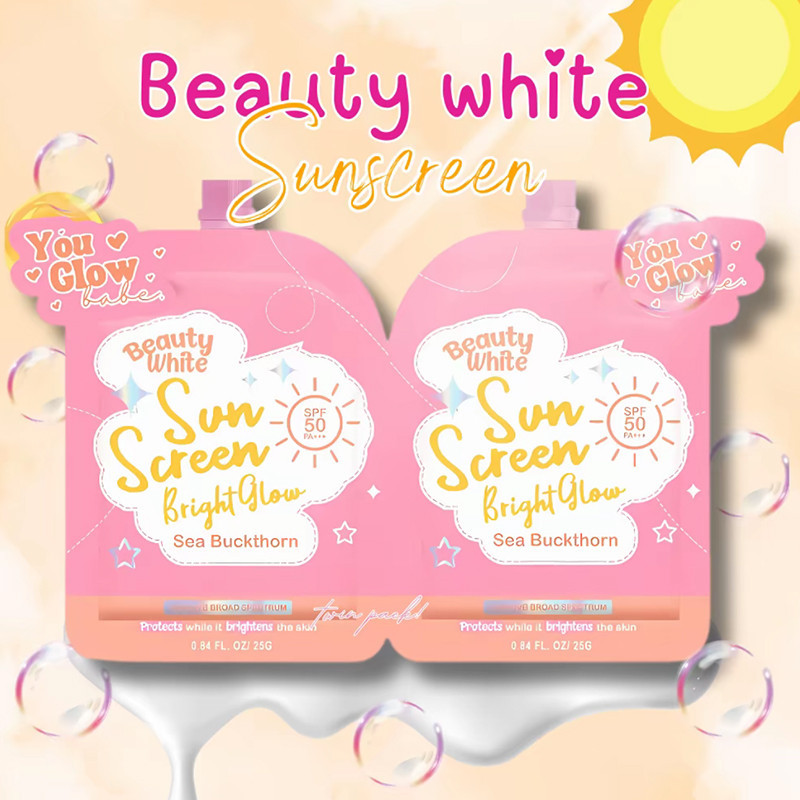 YOU GLOW BABE BRIGHT GLOW WHITE SUNSCREEN with SEABUCKTHORN SPF50 PA ...