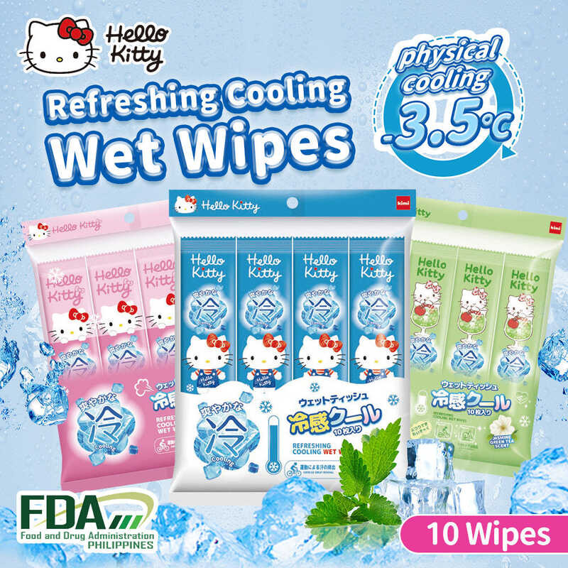 Hello Kitty Sports Wipes Towel Cooling Wipes Large Size Quick Clean Ups ...