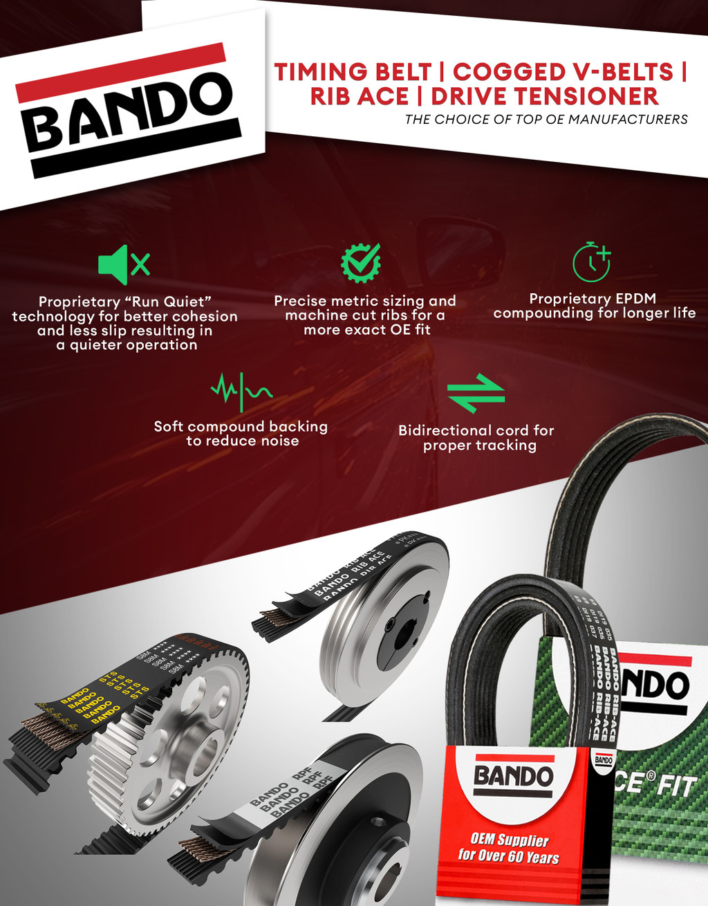 BANDO FAN BELT PLAIN 9.5x640 ( 1 PC ) | Shopee Philippines