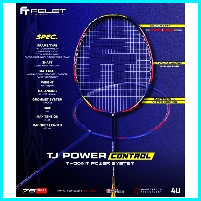 Felet TJ POWER POWER, CONTROL, SPEED (FRAME/INSTALL YONEX STRING+GRIP ...