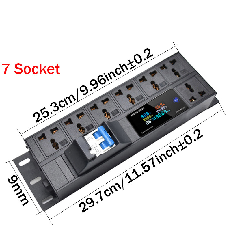 Desktop Socket digital display PDU power strip, 5/7/9/11/13/15/17/19/21Ways Universal Sockets ...