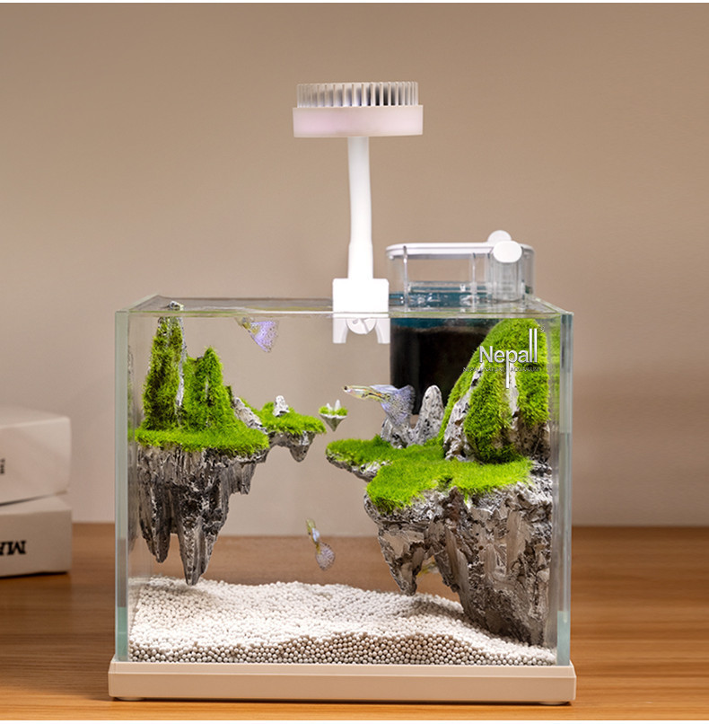 YEE Sky City Small Fish Tank Ecological Micro Landscape Mini Aquarium ...