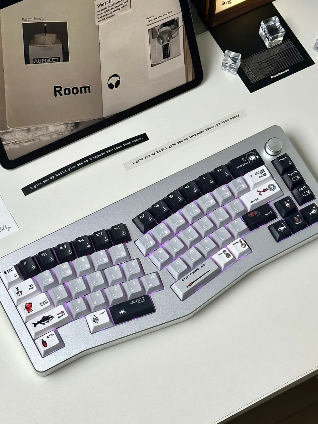 Fishing Keycap Cherry Profile PBT Five-sided Dye Sublimation Alice ...