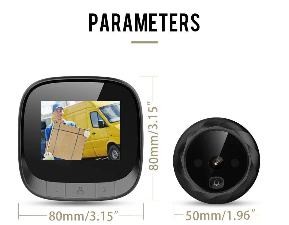 2.4 Inch Digital Peephole Viewer Door Bell Viewer Long Standby Video Intercom Security Camera ...