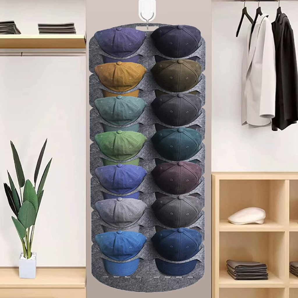 14 Grids Baseball Cap Display Rack Door Back Wall Felt Hat Holder for ...