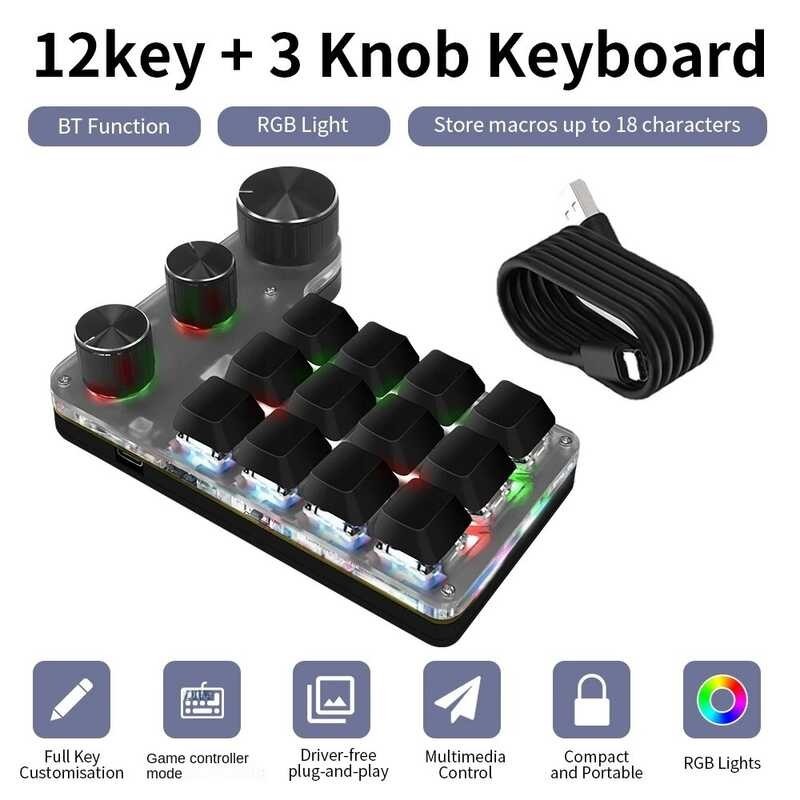 Programming Bluetooth Ro Custom 3 Knob Keyboard RGB 12 Key Copy Paste ...