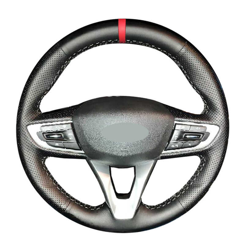 Hand 、 Sewing Red Top Marker Car Steering Wheel Cover Wrap Para Sa ...