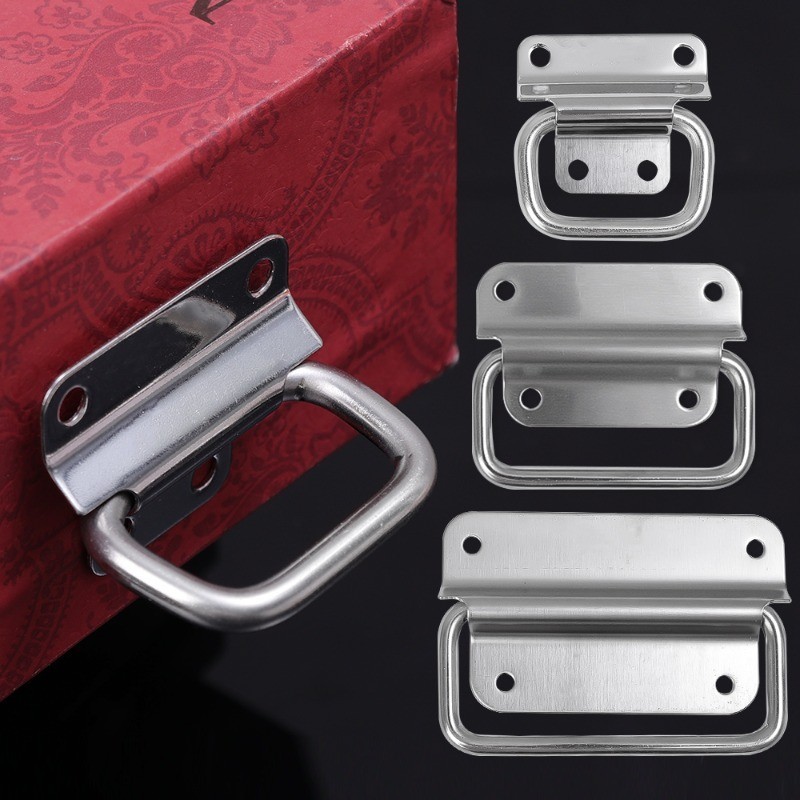 Stainless Steel Folding Door Handle - Silver Simple Cabinet Drawer Pull ...