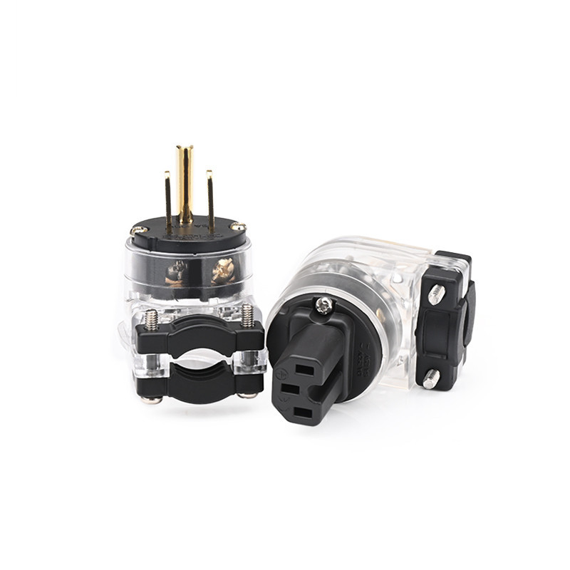 Hi-end HiFi Power plug One Set US Power Connector Male and Female Plug ...