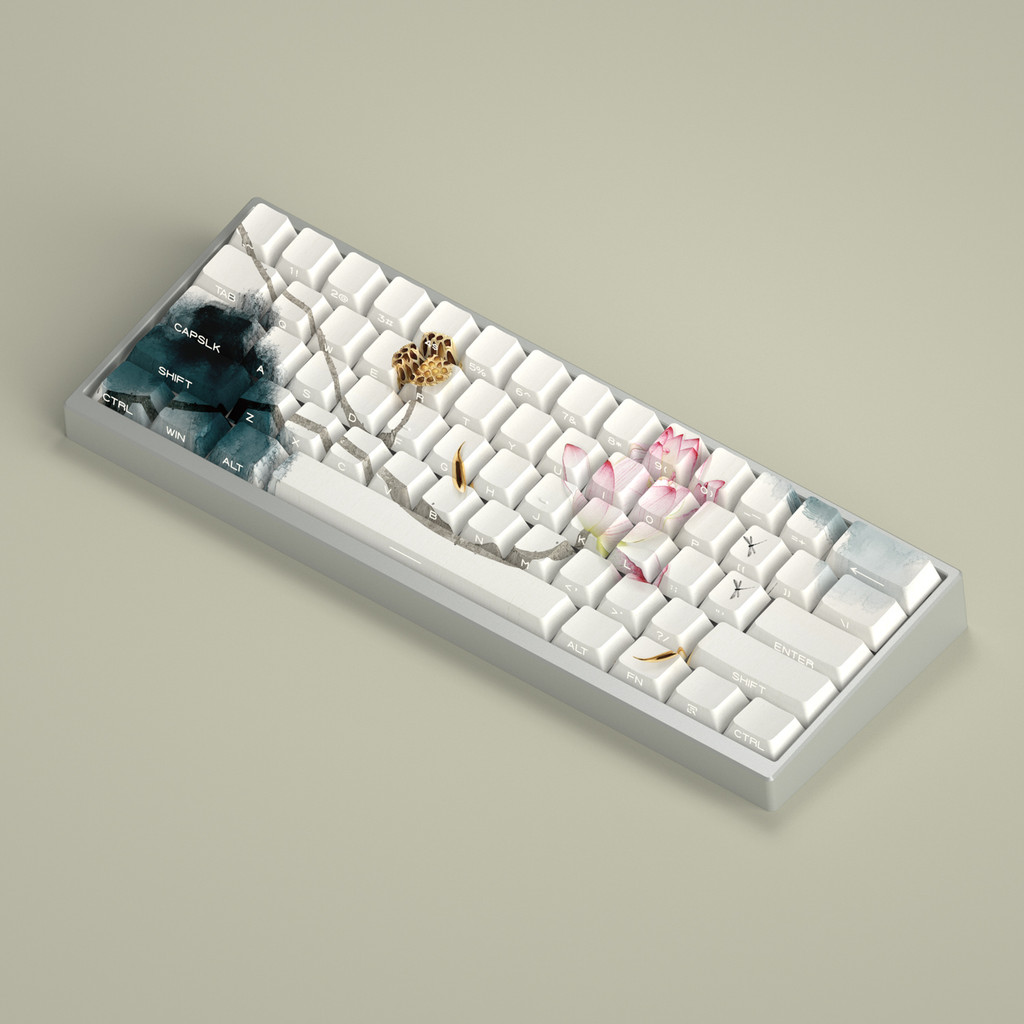 Flower Keycaps Lotus/Rose/Wisteria PBT Cherry Profile Side print Light ...