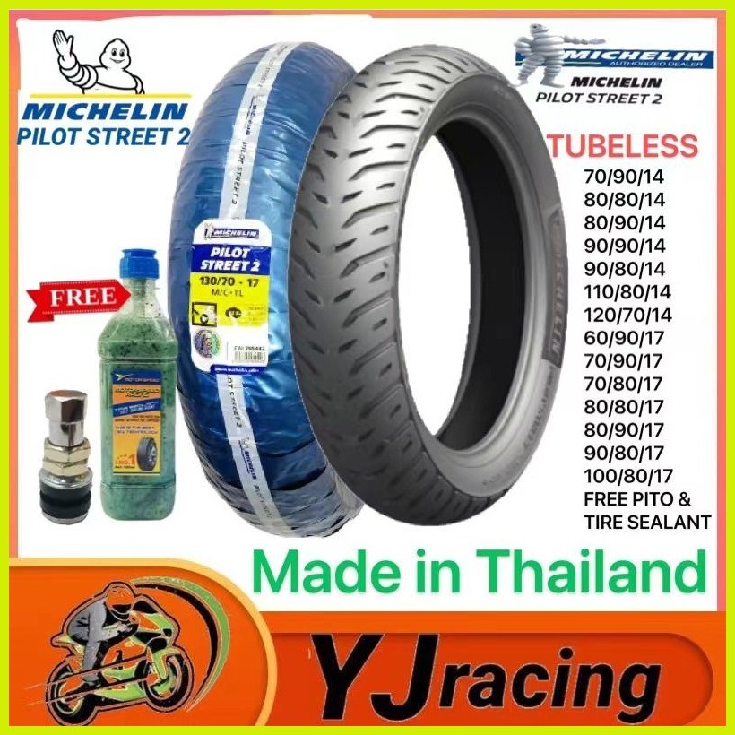 ∈ Michelin Motorcycle Free Tire Sealant & Pito Tire Gulong Pilot Street ...