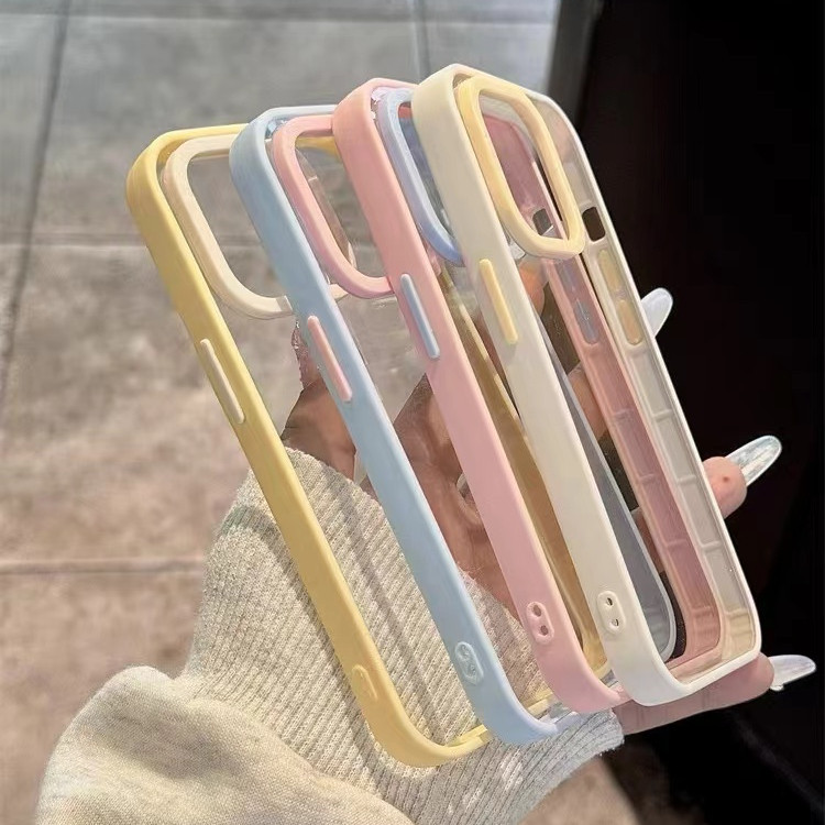 Luxury Transparent Colorful Bezel Acrylic Phone Case for iPhone 16 15 ...