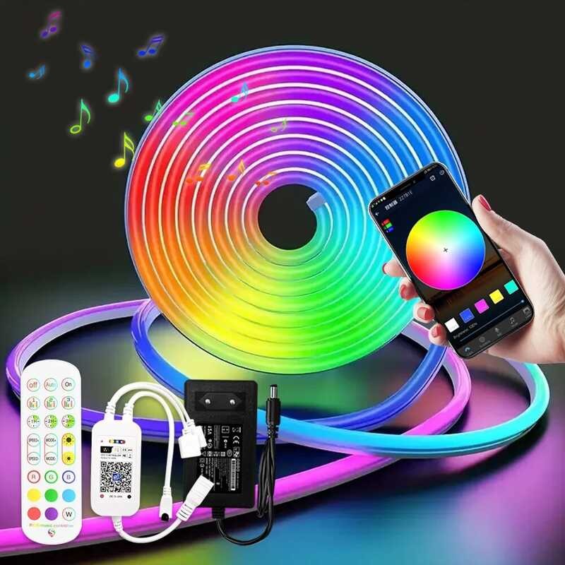 RGB Led Neon Lights, Wifi Model, App/Remote Control, Flexible Led Rope ...